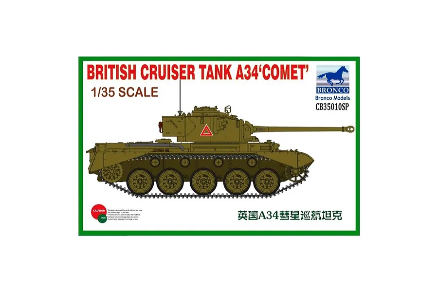 Bronco Models 1/35 British Cruiser Tank A34 Comet Special Edition Scale Plastic Model Kit ...